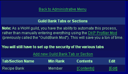 How do I put our Guild Bank on the website?